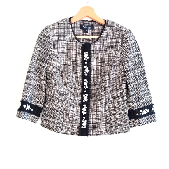 SuYong | Jackets & Coats | Suyong Tweed Embellished Blazer 38 | Poshmark